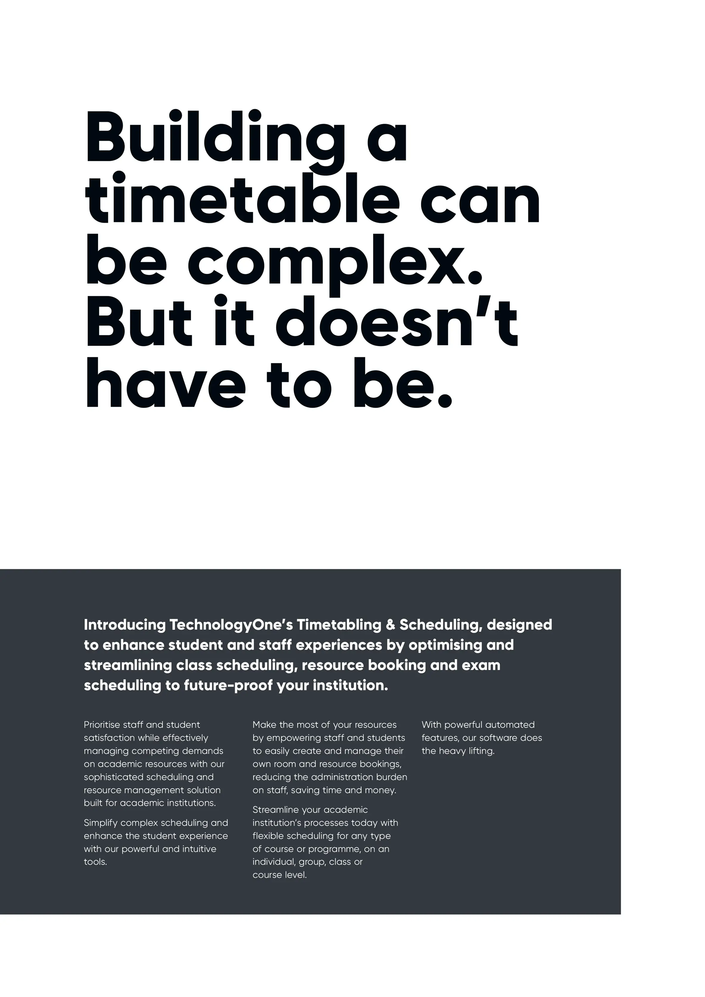 Timetabling & Scheduling | SaaS ERP System | Resources | TechnologyOne